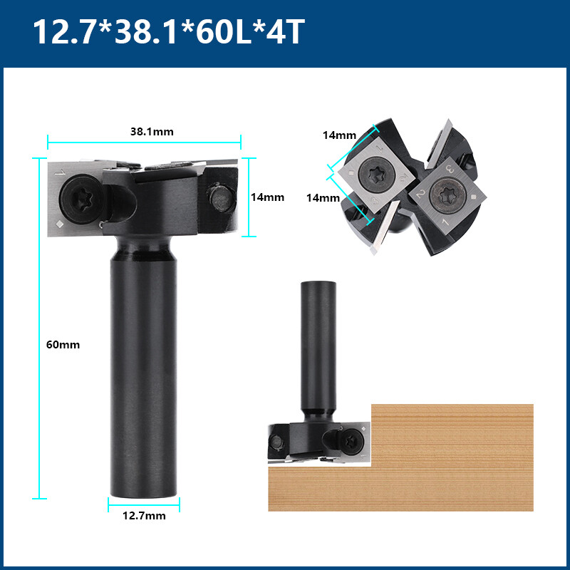 CNC Spoilboard Surfacing Router Bit 1/2 inch Shank Insert Planing Bit ...