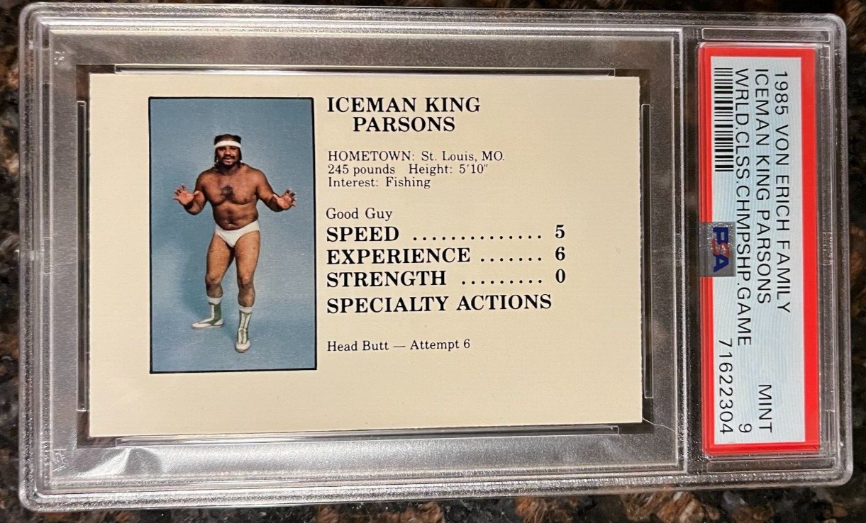 1985 Hemphill Von Erich Family Game Iceman King Parsons PSA 9 MINT ...