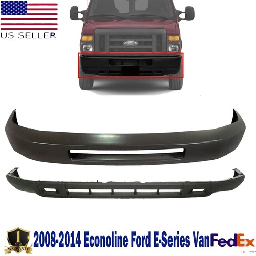 Front Bumper Primed + Lower Valance For 2008-2014 Econoline Ford E ...