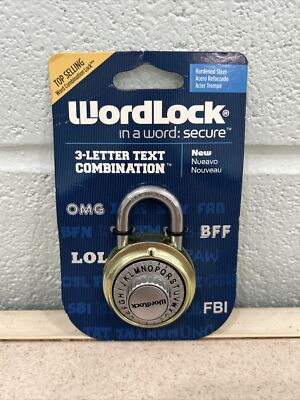 WordLock 3-Letter Text Word Combination Lock Hardened Steel Shim Proof ...