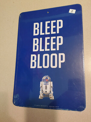 Lucasfilm LTD. Star Wars R2D2 Bleep Bleep Bloop Double Sided Sign (NEW ...
