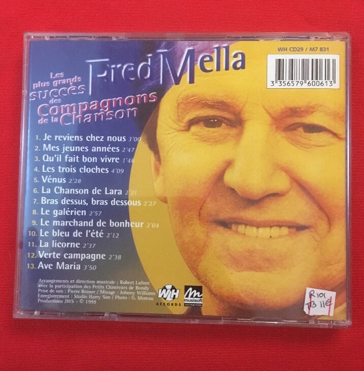 Fred Mella Plus Grands Succès Compagnons De La Chanson 1999 WHCD29 TB ...