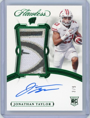 2020 Panini Flawless - Rookie Patch Autographs Jonathan Taylor #RPA-JTA ...