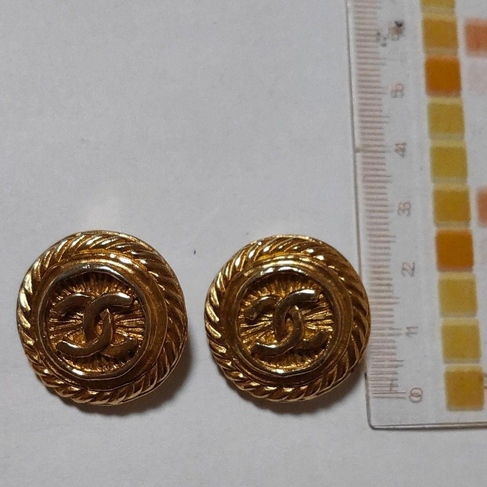 Chanel Earrings Vintage Engraved Rare - Classic Fashion Accessory Timeless | eBay