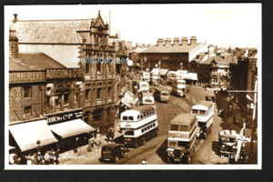 VTG 1950s/60s RP Postcard: The Centre, Burnley, Lancs. Local Shops ...