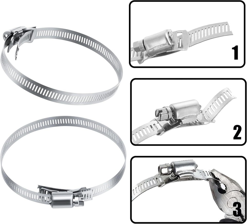 304 Stainless Steel Hose Clamp Assortment Kit DIY Cut-To-Fit 12 FT ...
