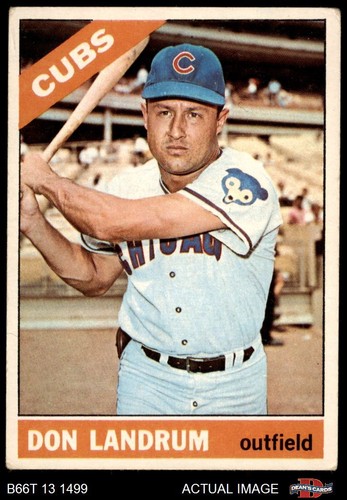 1966 Topps #43 Don Landrum SHW Cubs COMMON VARIATION (3 possible) 2.5 ...