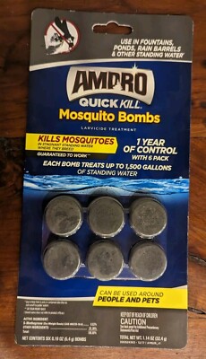 AMDRO 6 Pack Quick Kill Mosquito Bombs Treats up to 1500 Gallons of ...