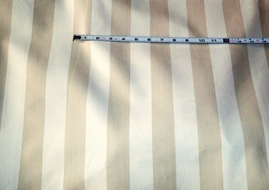 3 1/2 YARDS NICE STRIPED FABRIC ~ BEIGE & LIGHT BEIGE ~ UPHOLSTERY ...