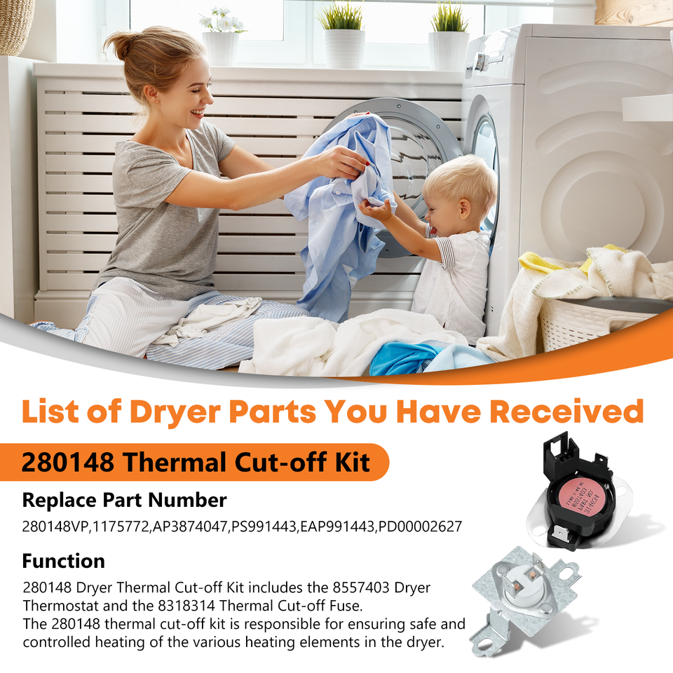 8544771 Dryer Heating Element Fit for Whirlpool Kenmore Maytag 8557403 ...