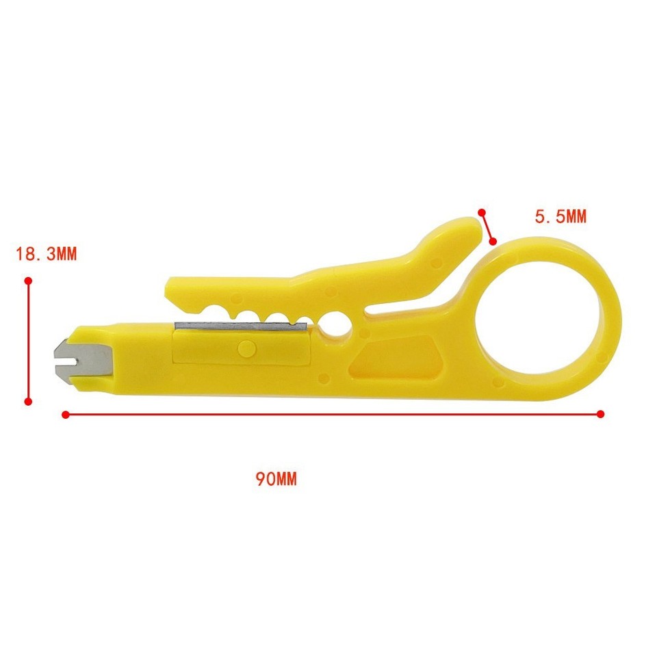 1pcs yellow mini wire stripper multi-function tool suitable for network ...