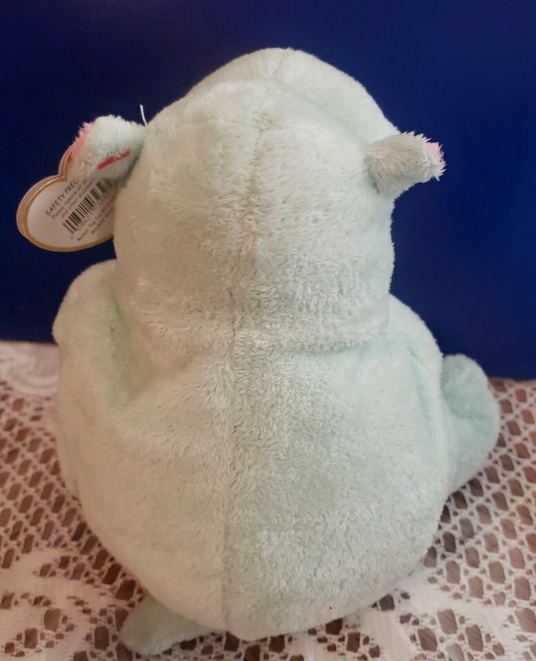 Tag Ty Pluffies Tubby Hippo Pink Green Plush Stuffed Animal 2002 Toy ...