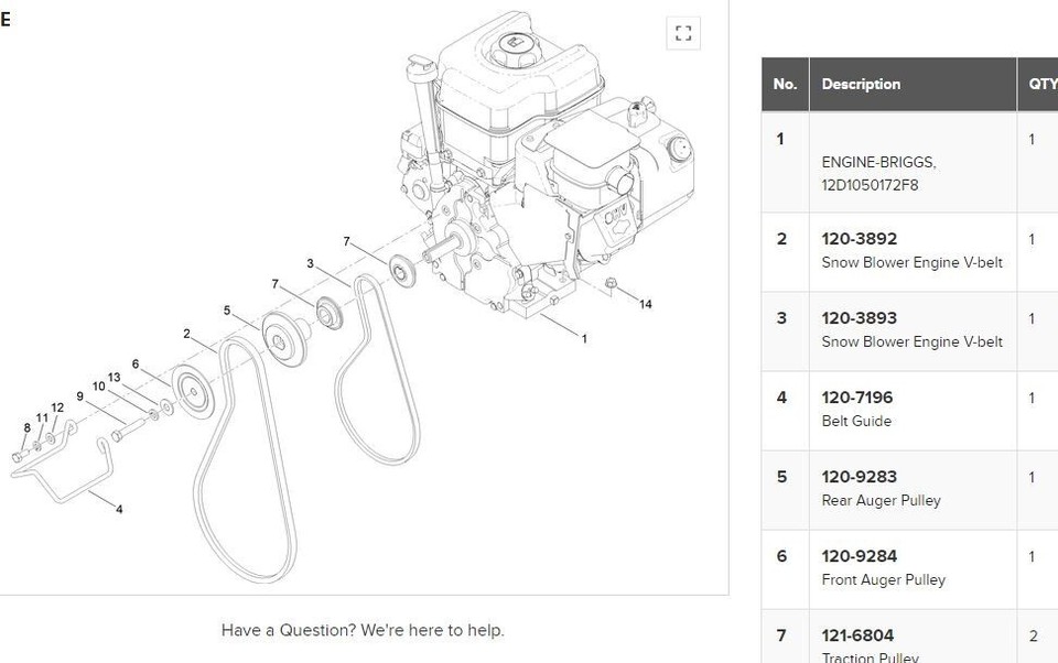 Genuine Toro 120-3892 & 120-3893 V-Belt Power Max 724 826 Snow Blower ...