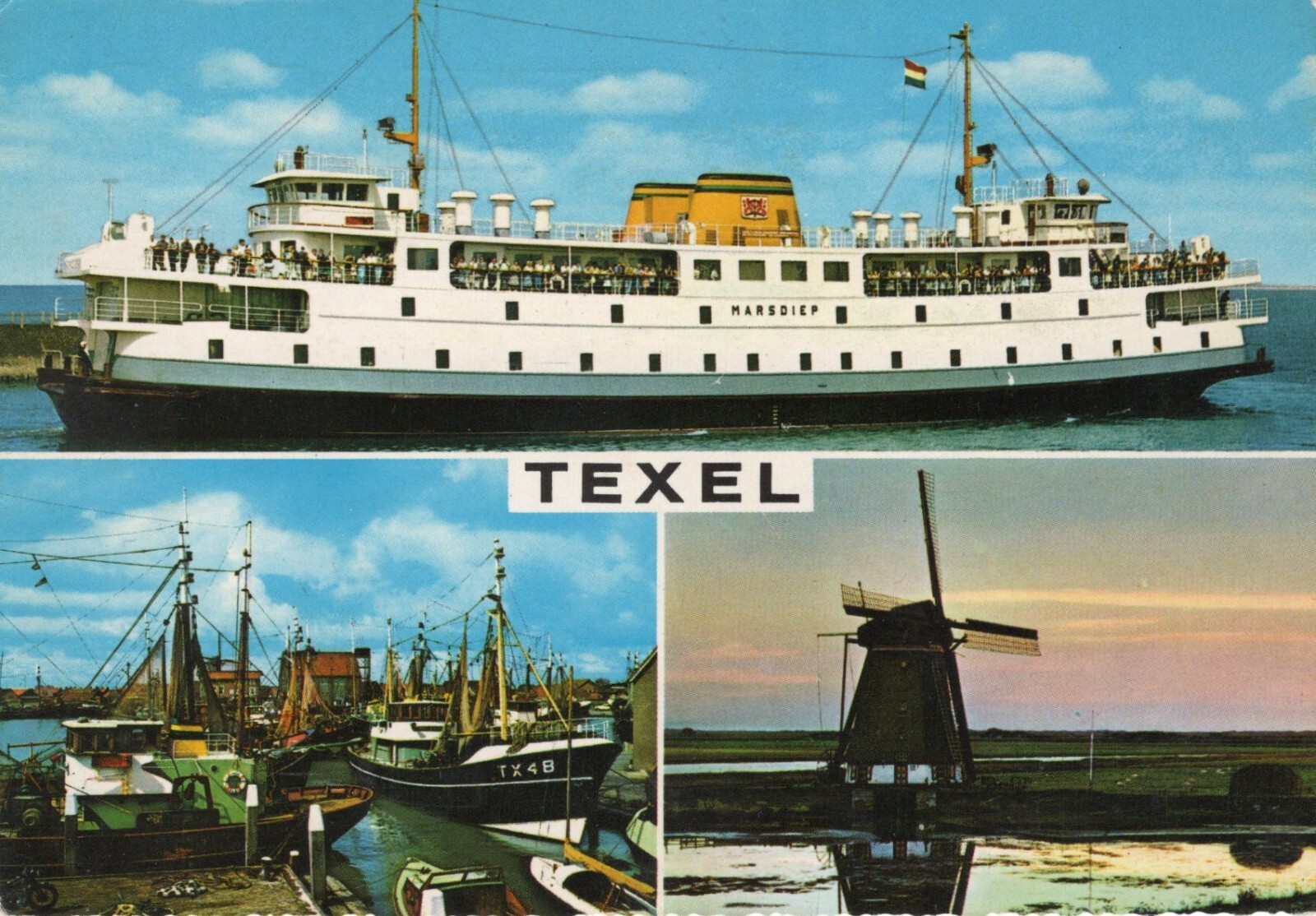 109/198 AK TEXEL NIEDERLANDE - WINDMÜHLE SCHIFF "MARSDIEP" FISCHERBOOTE HAFEN | eBay.de