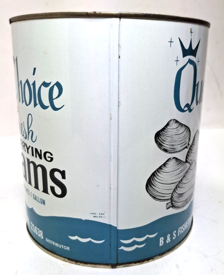 Vintage QUEEN'S CHOICE FRESH FRYING CLAMS Advertising Oyster Tin ...
