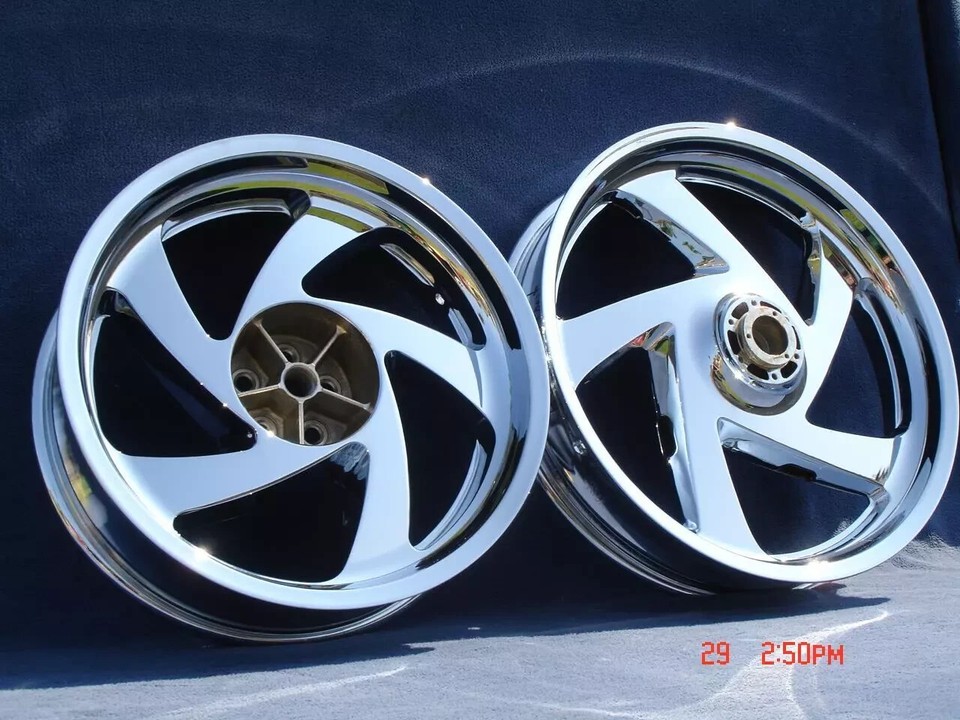 01-17 Honda GL1800 GoldWing Chrome Rims Wheels Front Rear Exchange ...