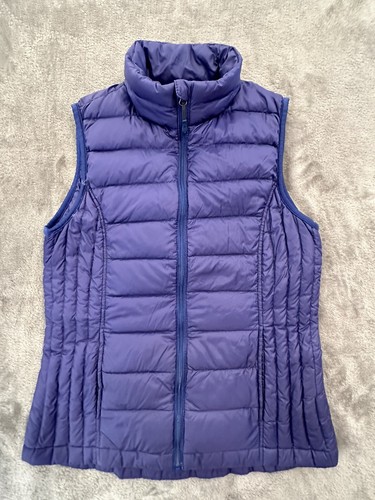 Puffer Vest Womens Small 90% Down 10% Feathers Purple Packable Inside ...