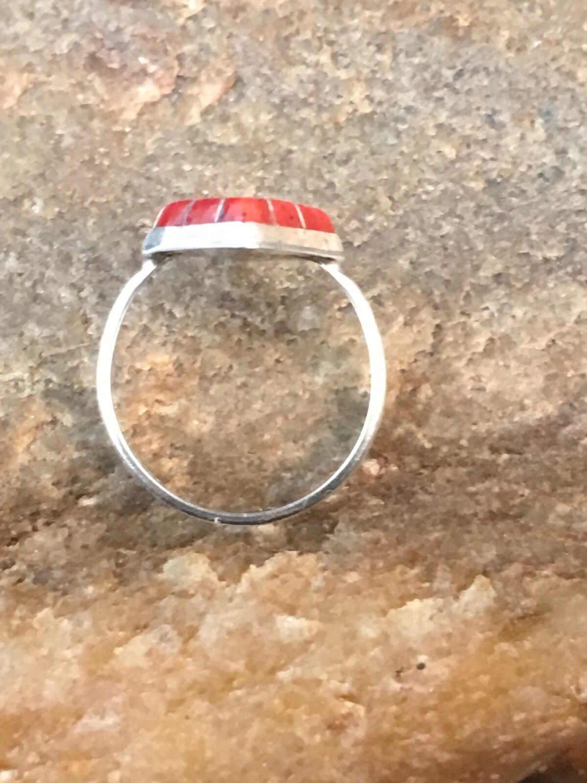 Native American Indian Red Coral Navajo Sterling Silv… - Gem