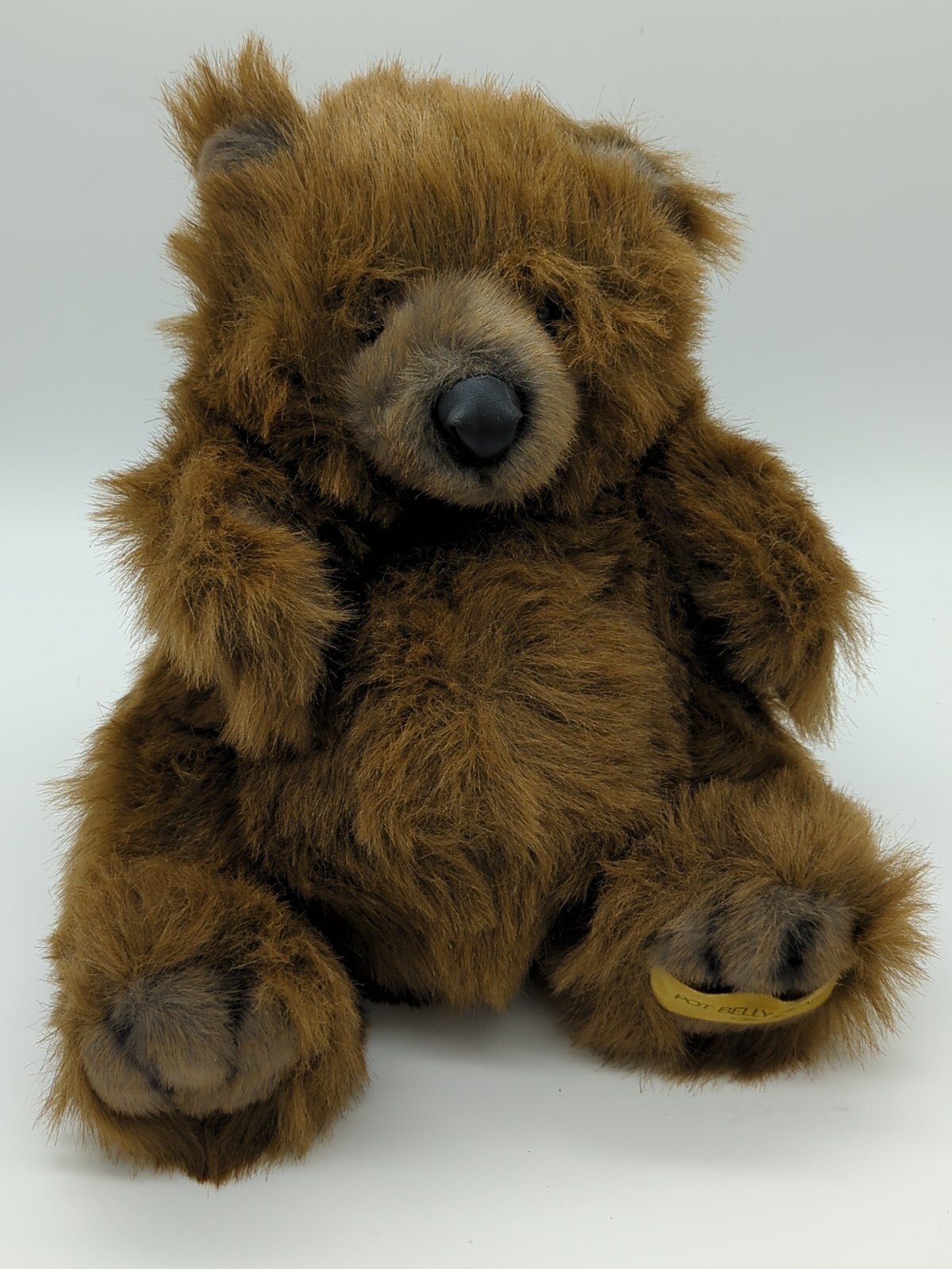 Vintage Pot Belly Bear Fancy Zoo 16" Plush Furry Brown Bear Stuffed ...