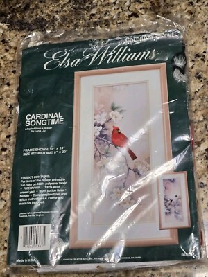 Elsa Williams CARDINAL SONGTIME ColorArt Crewel Kit Lena Liu Flowers ...