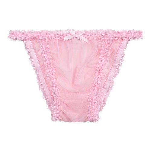 Sheer Frilly Sissy Sheer Nylon Tanga Knickers Briefs Bikini Panties ...
