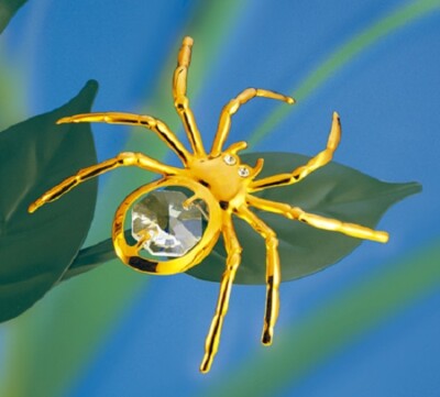 SWAROVSKI CRYSTAL SPIDER MAGNET INTERCHANGEABLE SUN CATCHER 24K GOLD ...