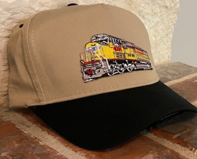 Cap / Hat ( Khaki/Black)- Union Pacific Locomotive patch (UP)- #22333 ...