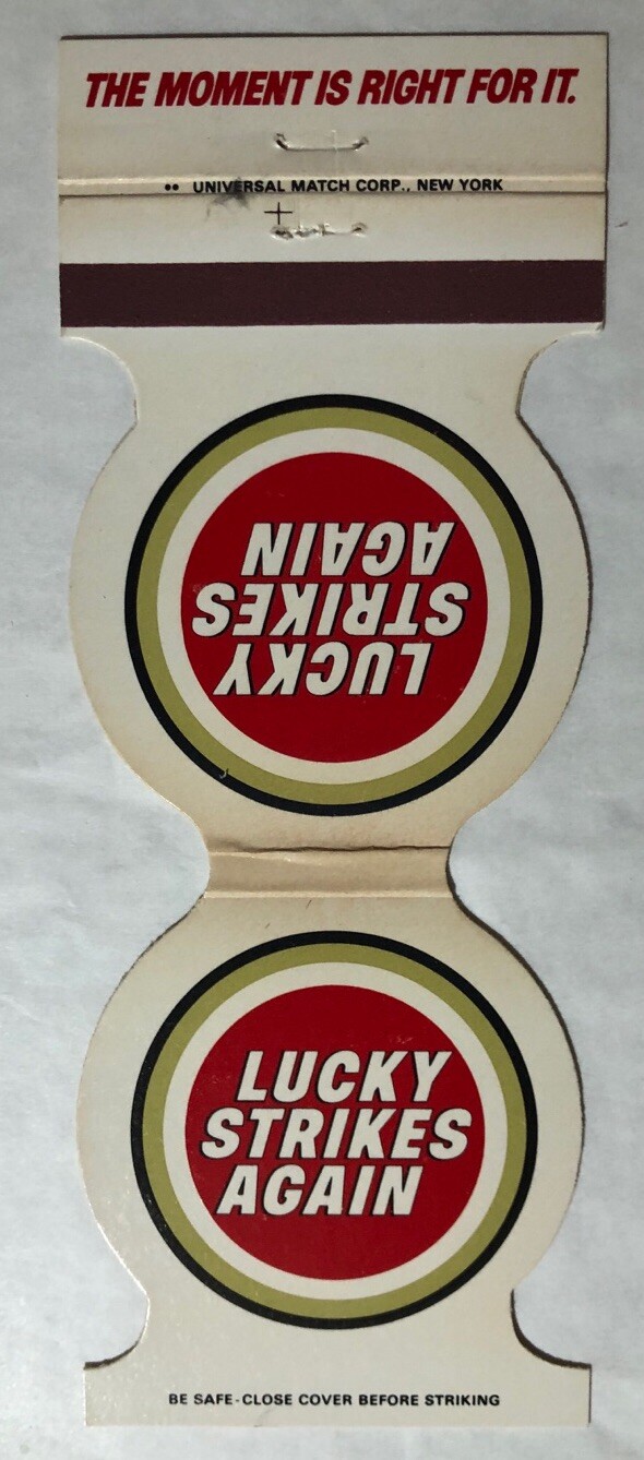 Lucky Strike Again Matchbook Cover | eBay