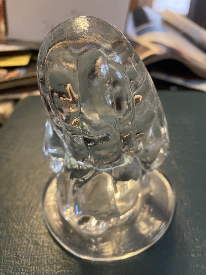 Vintage Viking Art Glass Figurine Sad Dog Droopy Hound Paper Weight | eBay