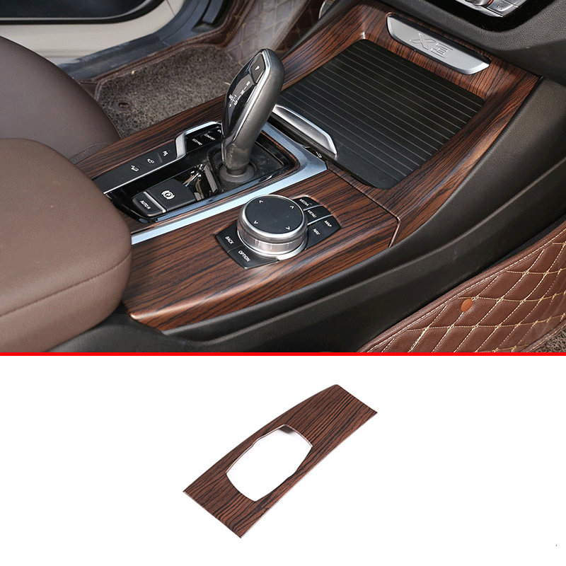 Wood Grain Central Console Gear Shift Frame Trim For BMW X3 X4 X3M X4M ...