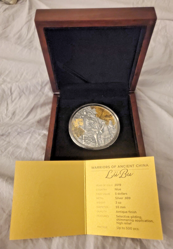 2019 Niue $5 Warriors Of Ancient China - Lu Bu 3 oz silver coin | eBay