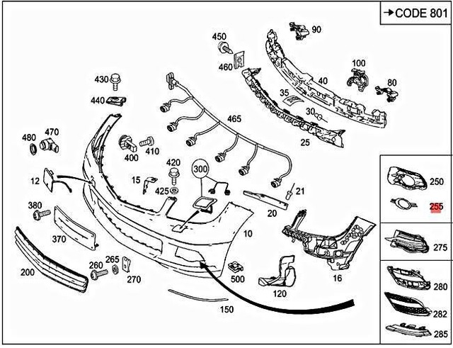Mercedes-Benz 2048850574 Genuine OEM Fog Lamp Bezel for sale online | eBay