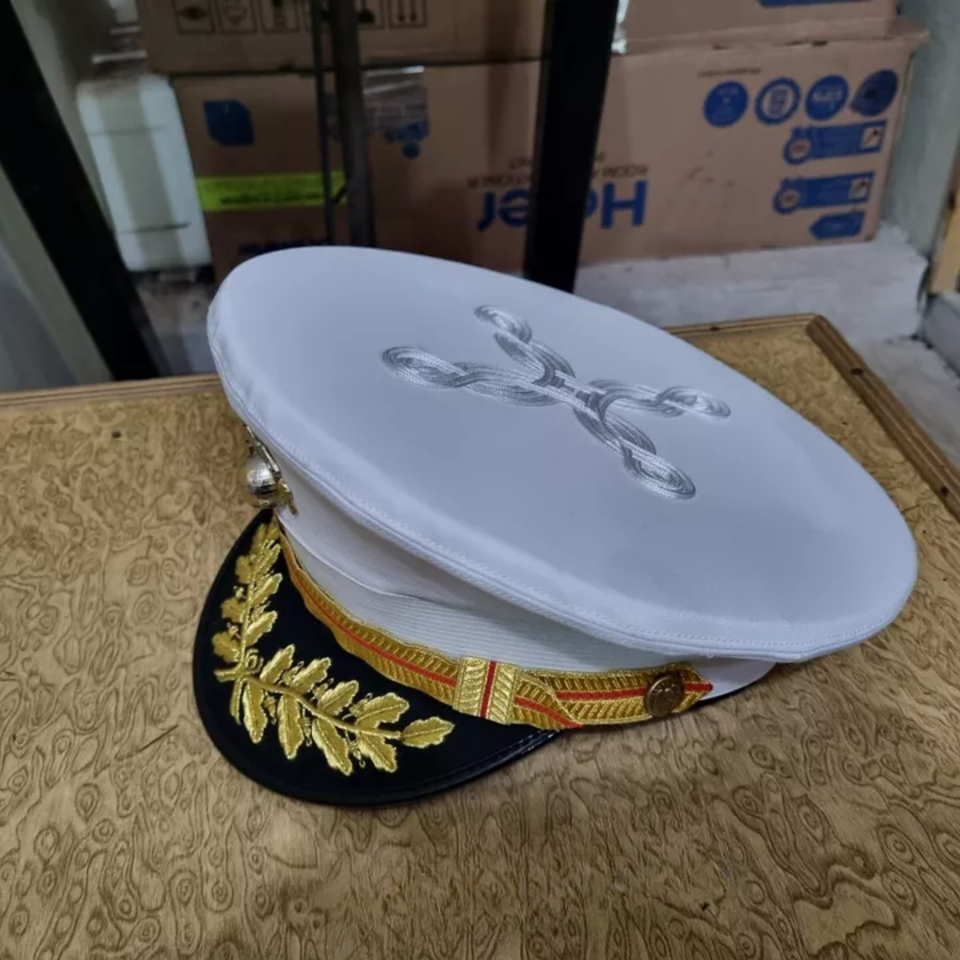 Marine Corps Officer Field Grade Service Dress Hat Cover USMC Uniform ...
