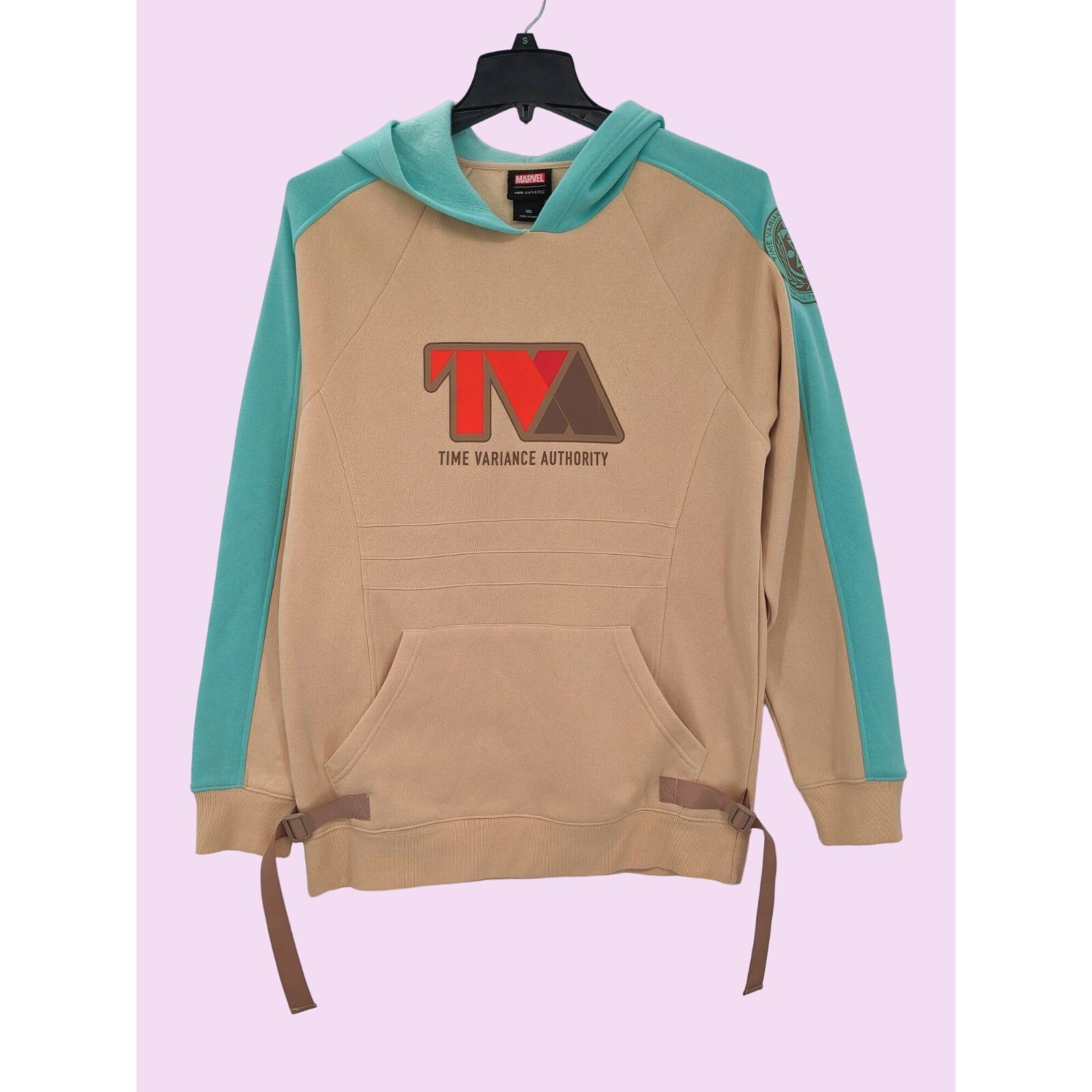 Marvel Loki TVA Mobius Cosplay Color-Block Adult Pullover Hoodie Size ...