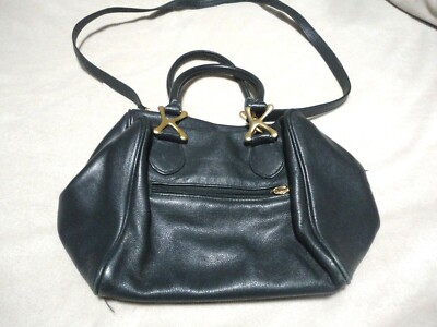 KENAR Dark Green Leather satchel bag purse | eBay