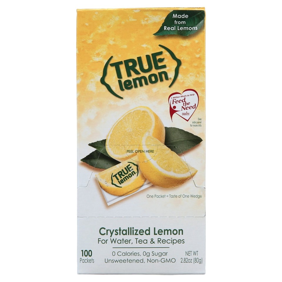 True Lemon Drink Mix, 2.82 Oz, Lemon, 100 Packets (Pack of 1) | eBay
