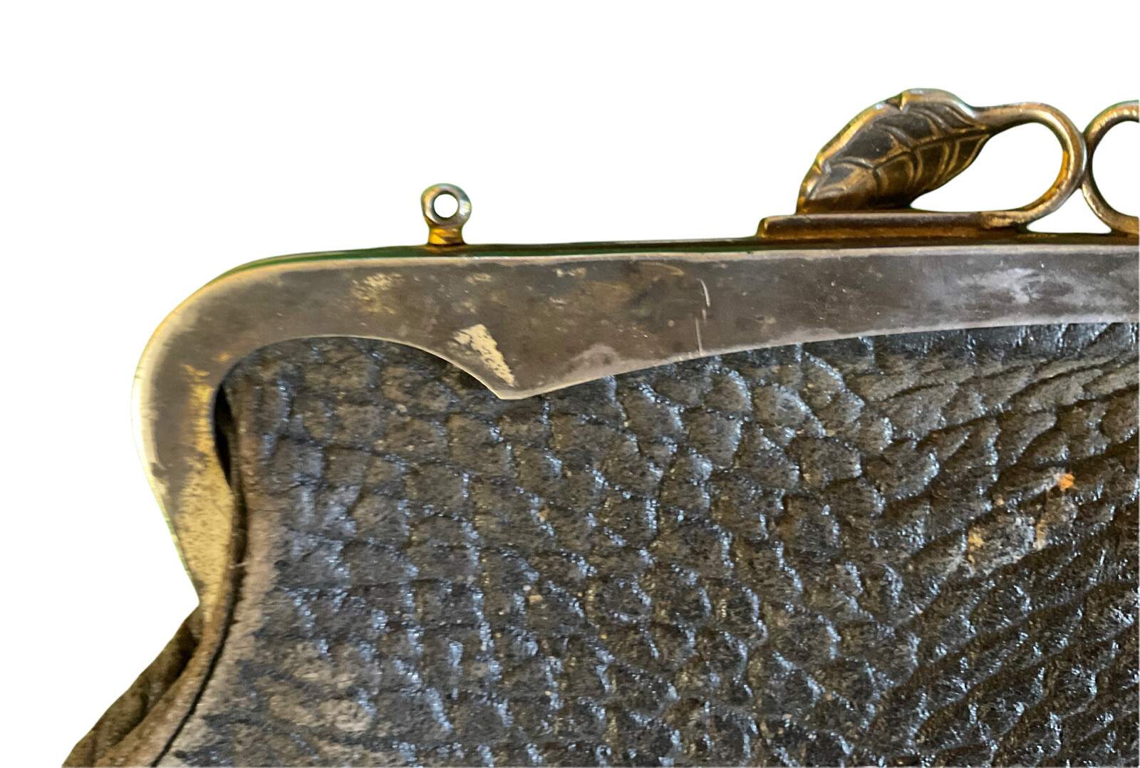 ANTIQUE GERMAN SILVER ART NOUVEAU PURSE HANDLE WITH P… - Gem