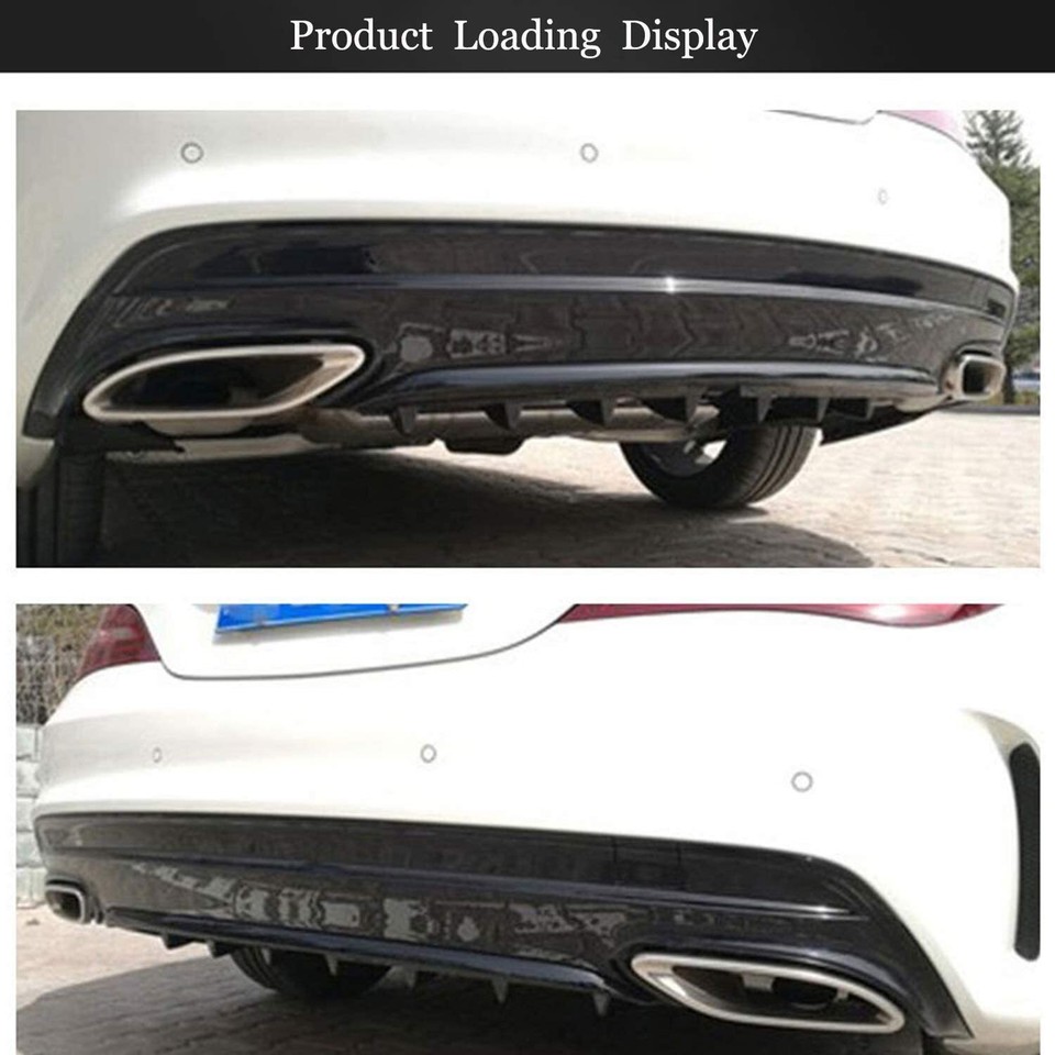 Universal Carbon Look Rear Lower Bumper Diffuser Fin Spoiler Lip Wing ...