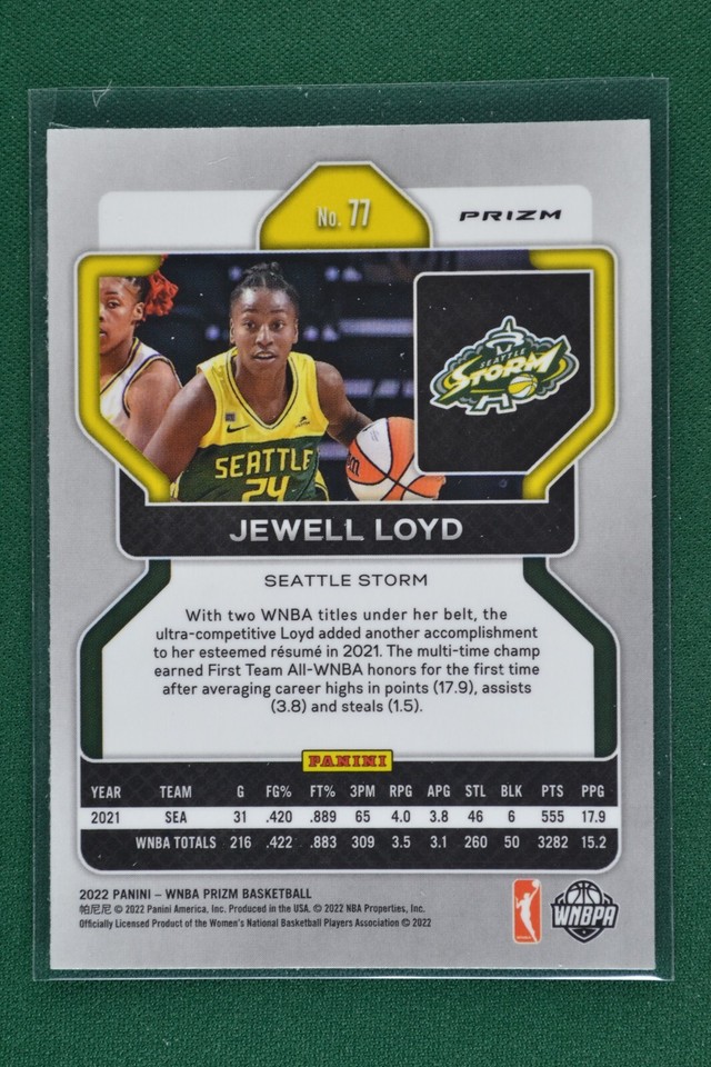 JEWELL LOYD 2022 Panini Prizm WNBA GREEN Holo Seattle Storm #77 | eBay
