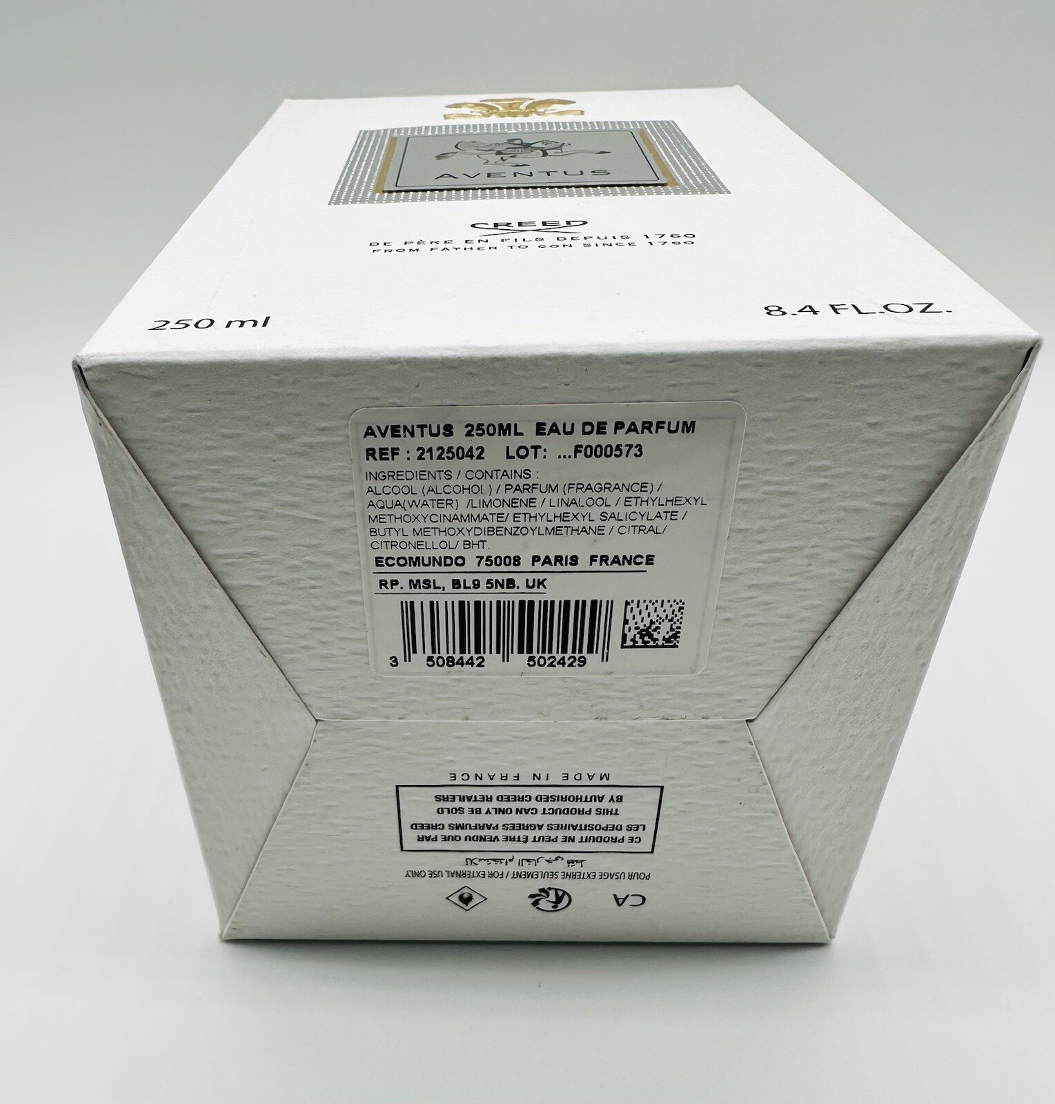 Creed-Aventus Flacon for Men 8.4oz/250ml Authentic &Sealed Fresh Batch ...