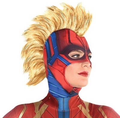 Captain Marvel Mask Mohawk Costume Adult Superhero Cosplay Halloween | eBay