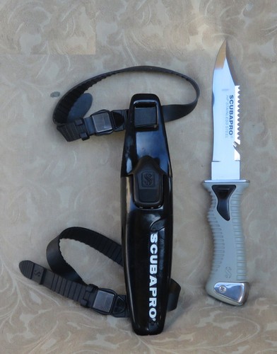 SCUBAPRO K6 STAINLESS STEEL DIVE KNIFE WITH SHEATH KIT ITALY N MINT ...