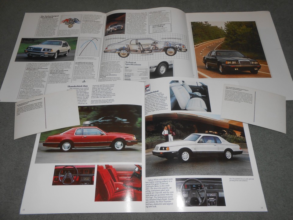 1984 FORD THUNDERBIRD CATALOG + TURBO COUPE BROCHURE & Two '84 T-BIRD ...