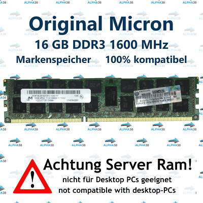 16 GB RDIMM ECC DDR3-1600 HP ProLiant SL2500 Server RAM | eBay
