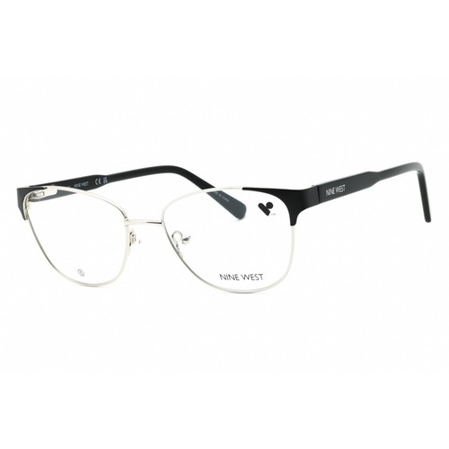 Nine West Women's Eyeglasses Black/Silver Metal Cat Eye Shape Frame ...