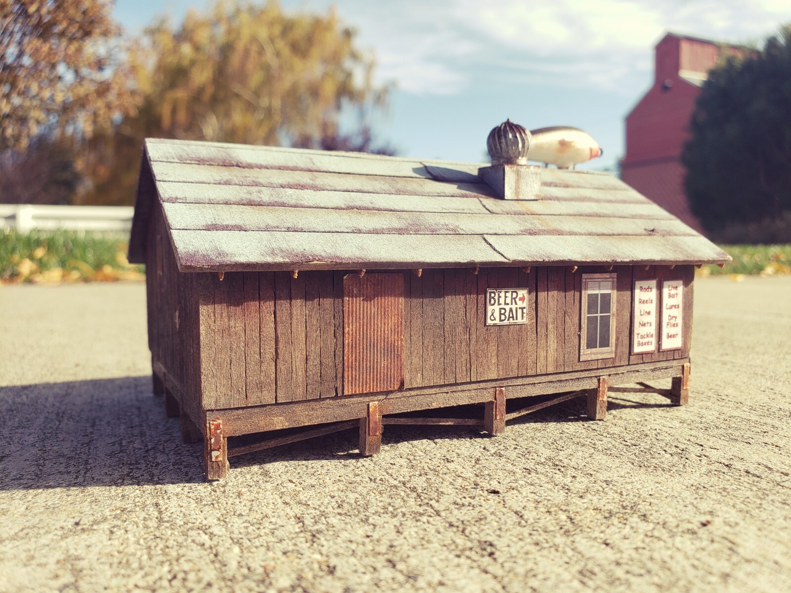 HO scale custom built bait & tackle shop | eBay