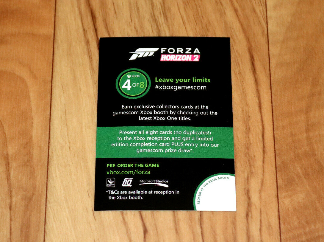 Forza Horizon 2 Xbox One Gamescom 2014 Exclusive Rare Collectible Card ...