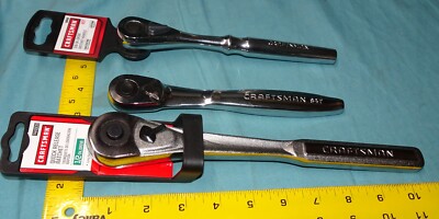 LOT OF 3 = NEW NOS = SEARS CRAFTSMAN RATCHET 1/2" & 3/8" DRIVE = MADE ...