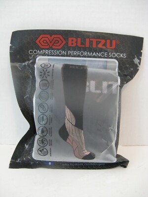 BLITZU Compression Performance Socks S/M Black 3D Kinesiology Design ...