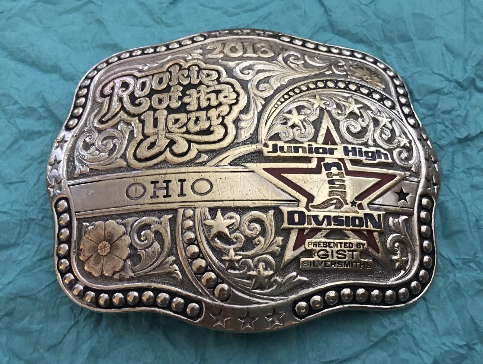 VTG Genuine Gist 2013 NHSRA Ohio Jr HS Rookie of Year Rodeo Trophy Belt ...